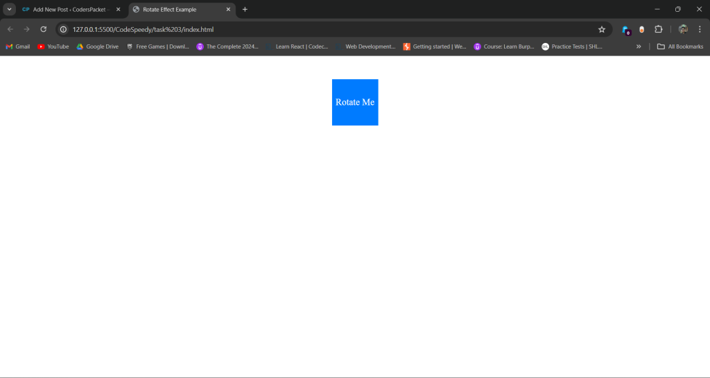 Add Rotation Effect To Html Element Using Css And Javascript 1889
