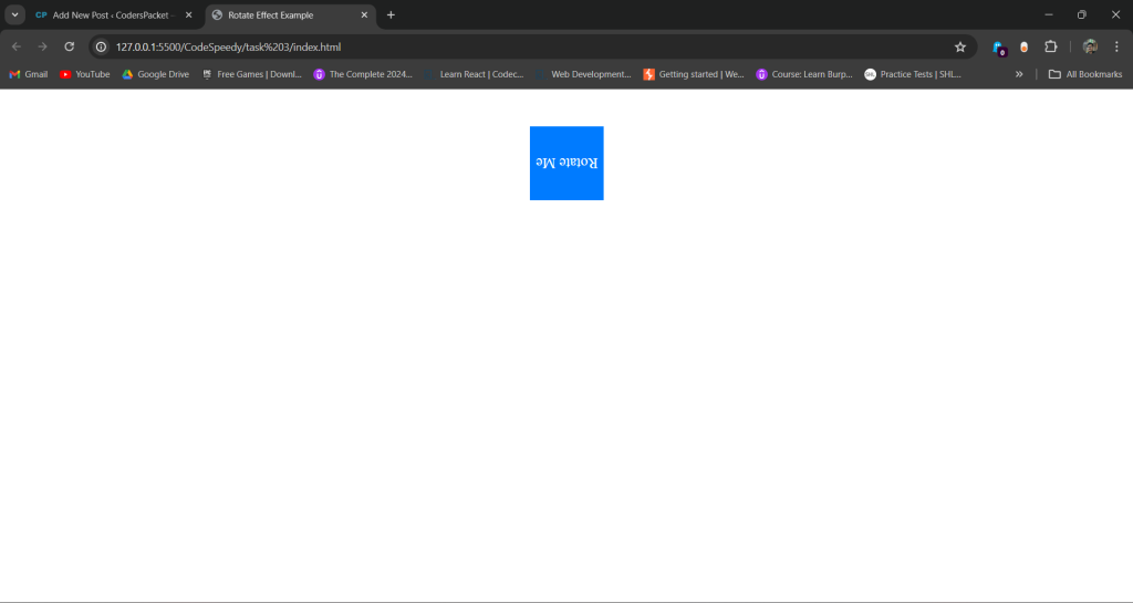 Add Rotation Effect To Html Element Using Css And Javascript