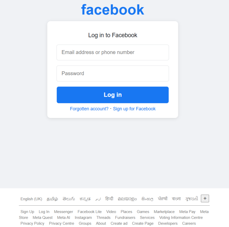 Replicate the Facebook login page using HTML and CSS