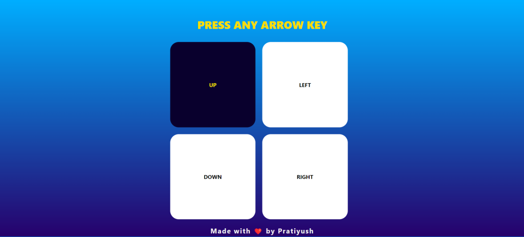How to Detect Arrow Key Presses Using HTML, CSS, and JavaScript