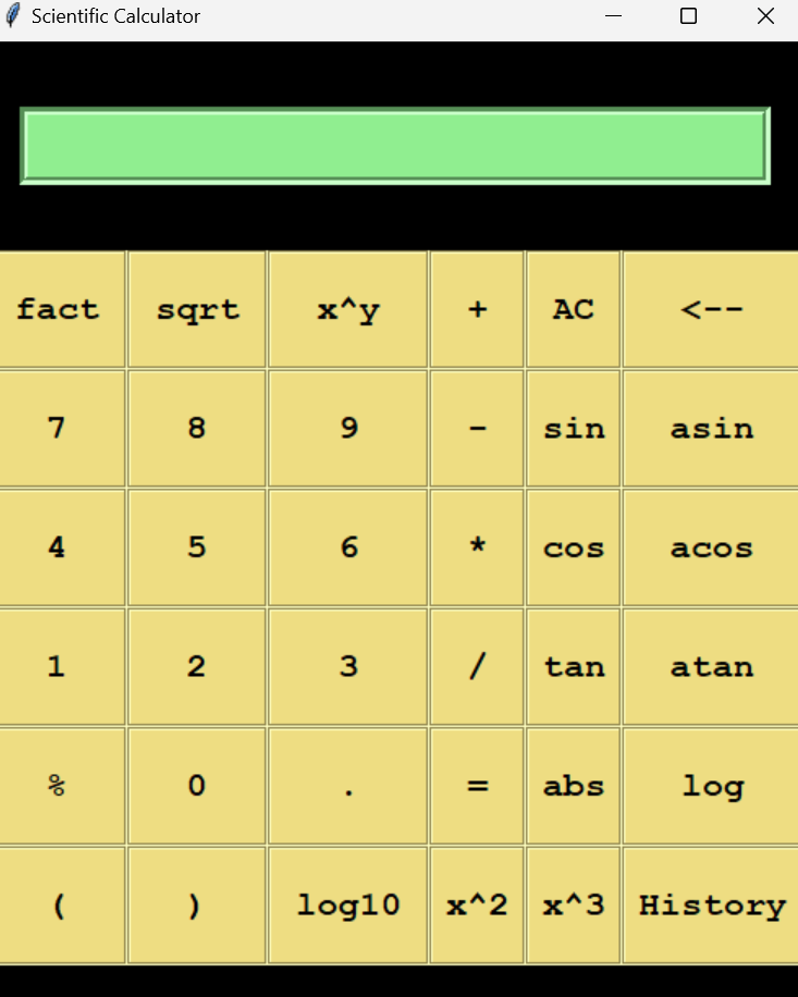 Create a Scientific Calculator using tkinter