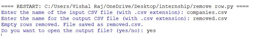 Remove empty rows from a CSV file