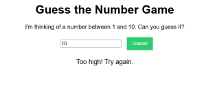 Guess the Number Game in JavaScript