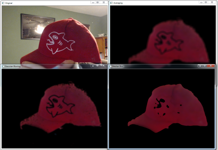 Blurring and Smoothing Using Gaussian and Median Filters.