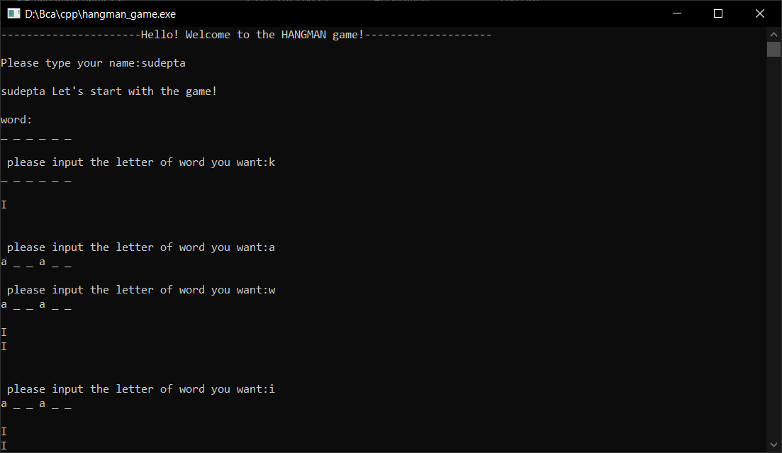 Hangman Game In C And Python Sudepta