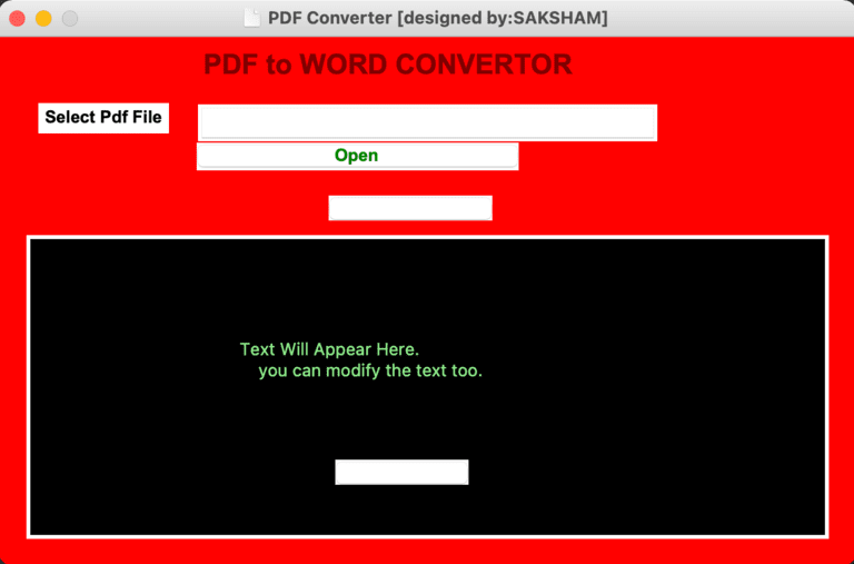 PDF To WORD Convertor Using Pyhton Saksham123