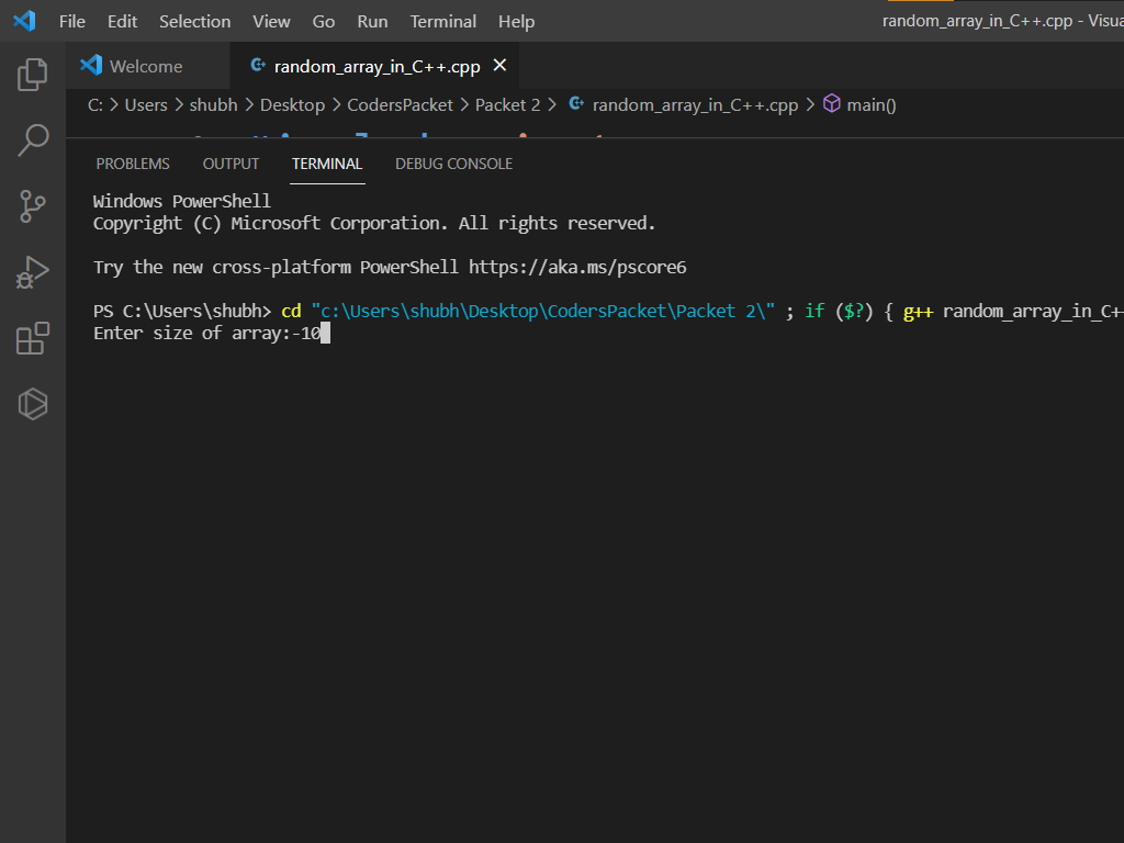 Generate Random Array In C Shubham25